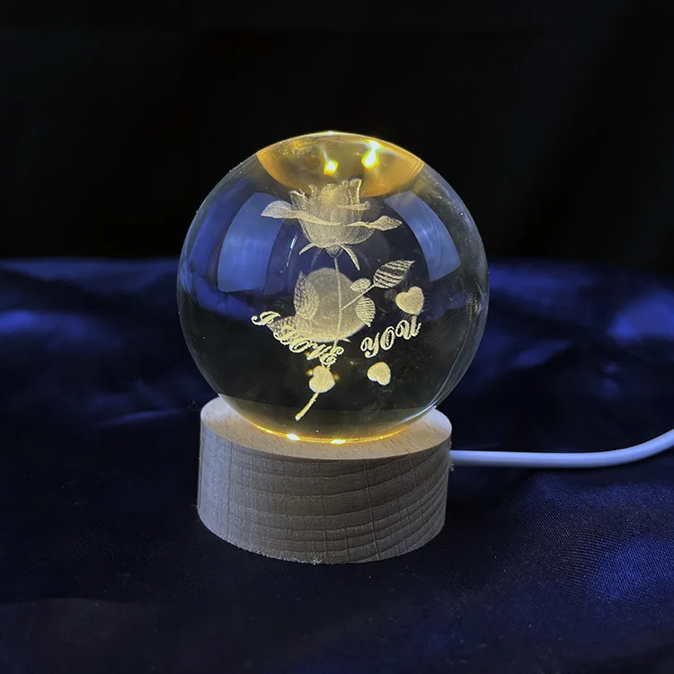 60mm Glass Solar System Planet Sphere 3D Laser Engraved Galaxy Crystal ...