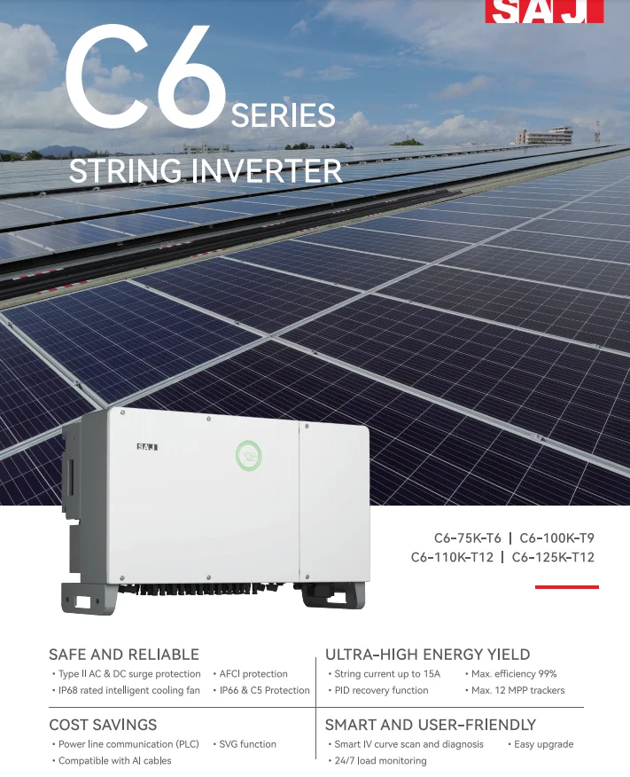 100kw Grid Inverter 75kw 125kw 3 Phase Saj Inverter For Three Phase ...