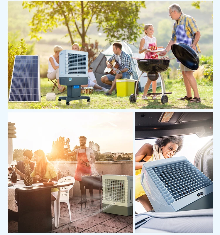 12v 24v DC Battery Rechargeable Solar Power Portable Water Evaporative ...