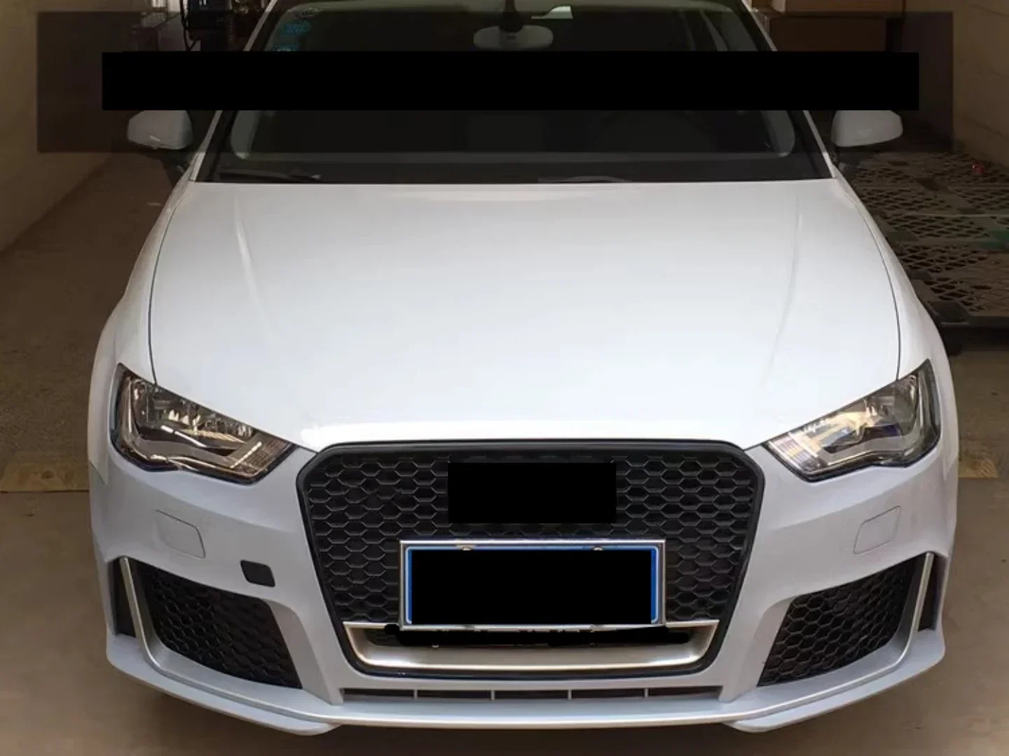 Body Kit Front Bumper Grill Grid Mask Rear Lip Assembly For Audi A3 S3 ...