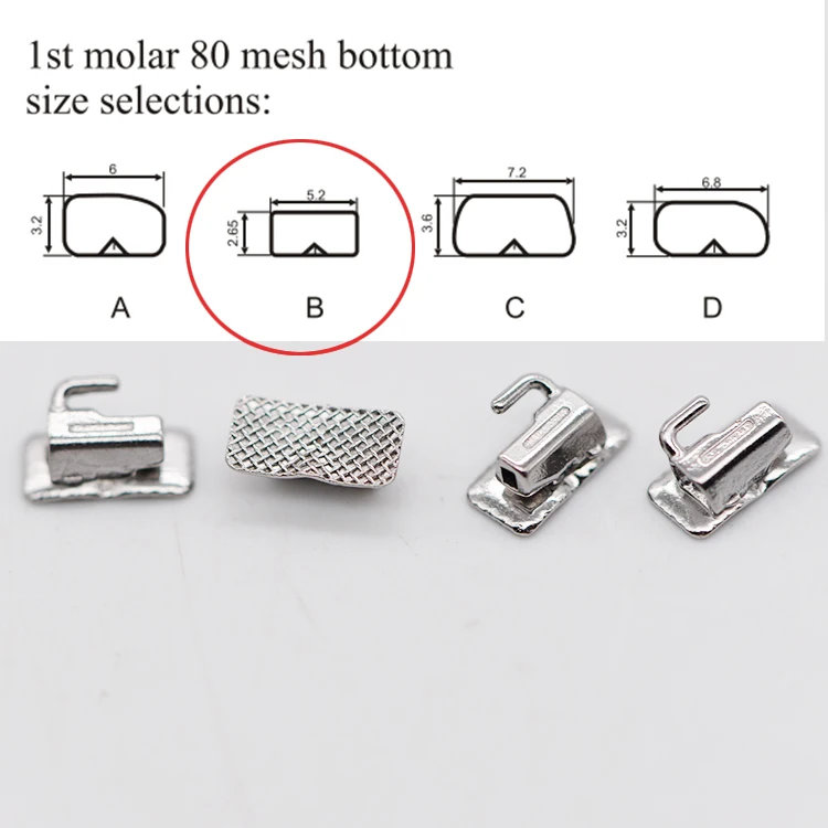 Orthodontic Dental 1st Molar Bondable Single N-conv Buccal Tube 5g Mesh ...