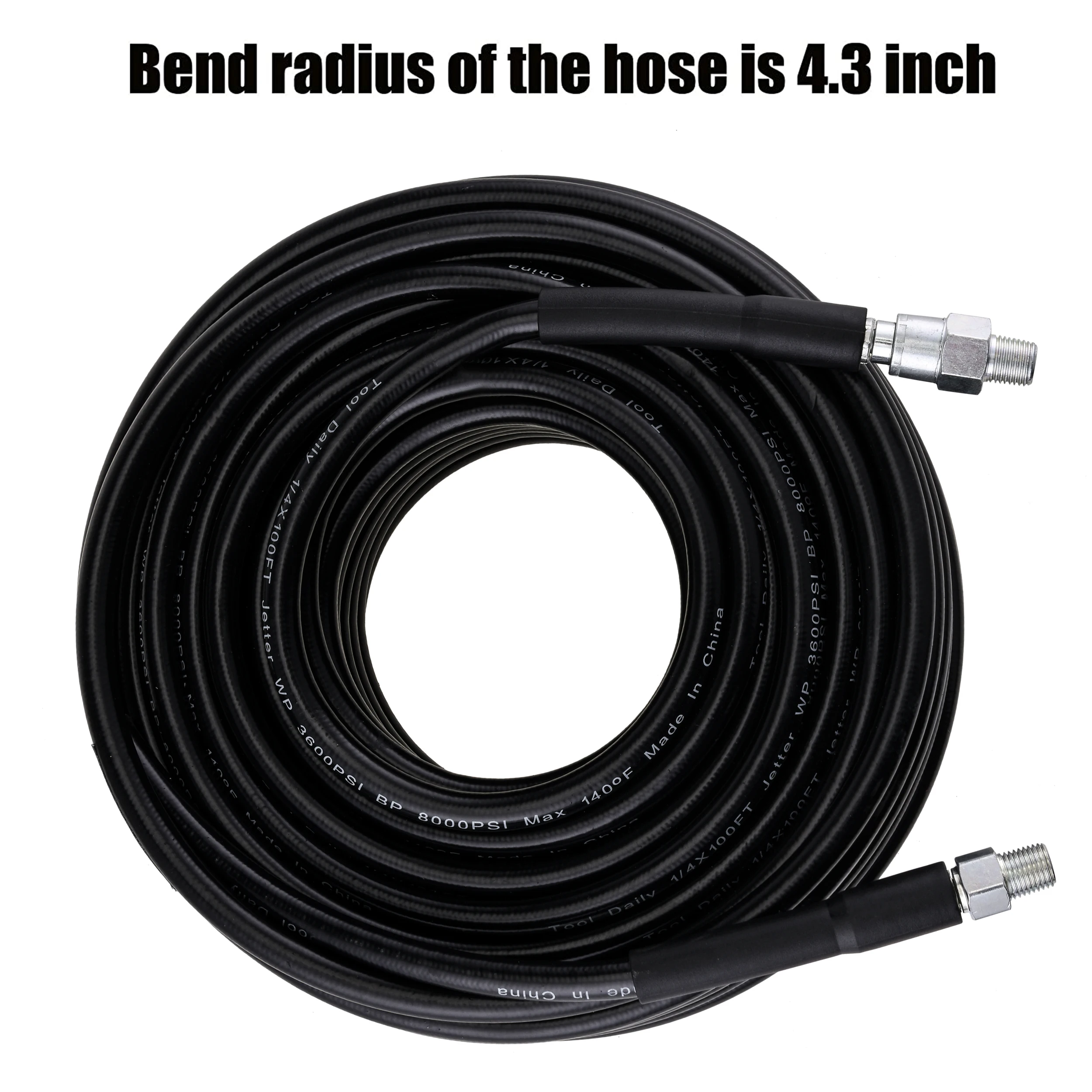 Sewer Jetter Hose Kit For Pressure Washer With 100 Ft Hose Rotating And ...