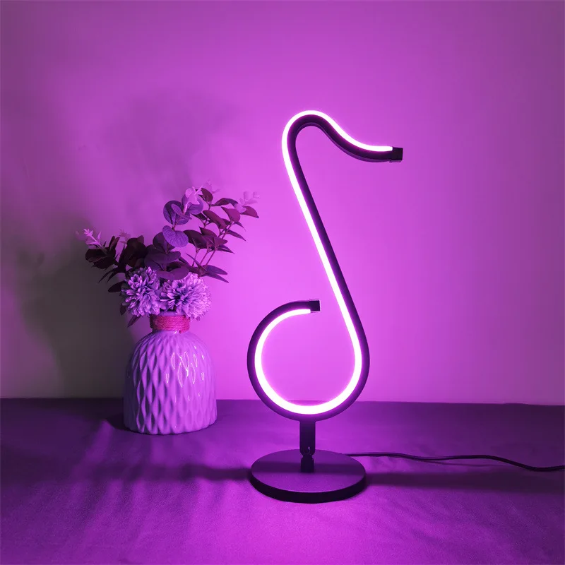 Modern Home Decoration Music Note Lamp RGB Magic Color Atmosphere Night ...