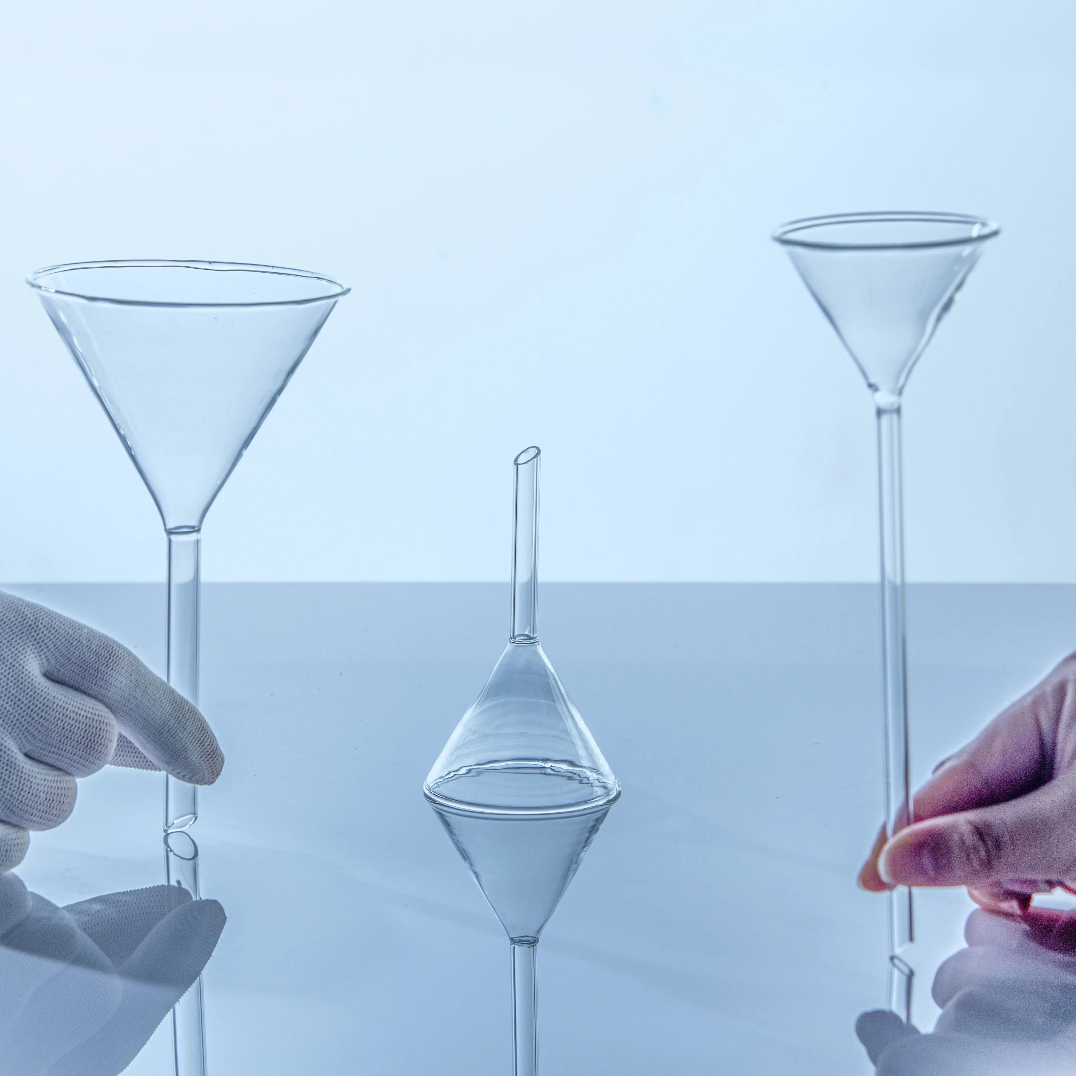 Laboratory 30mm 40mm 50mm 60mm Borosilicate Glass Long Short Stem ...