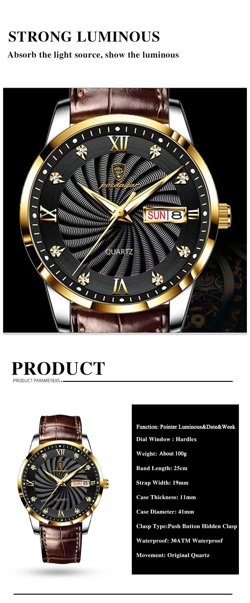 Poedagar 827 Cheap Hot Selling Fashion Men Watch Custom Logo Small Oem ...