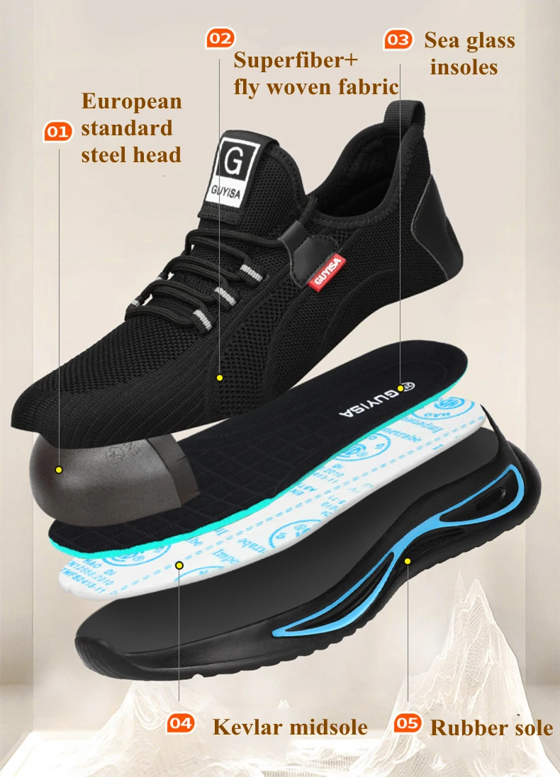 Professional Custom Safety Shoes High Quality Steel Toe Antislip Water ...