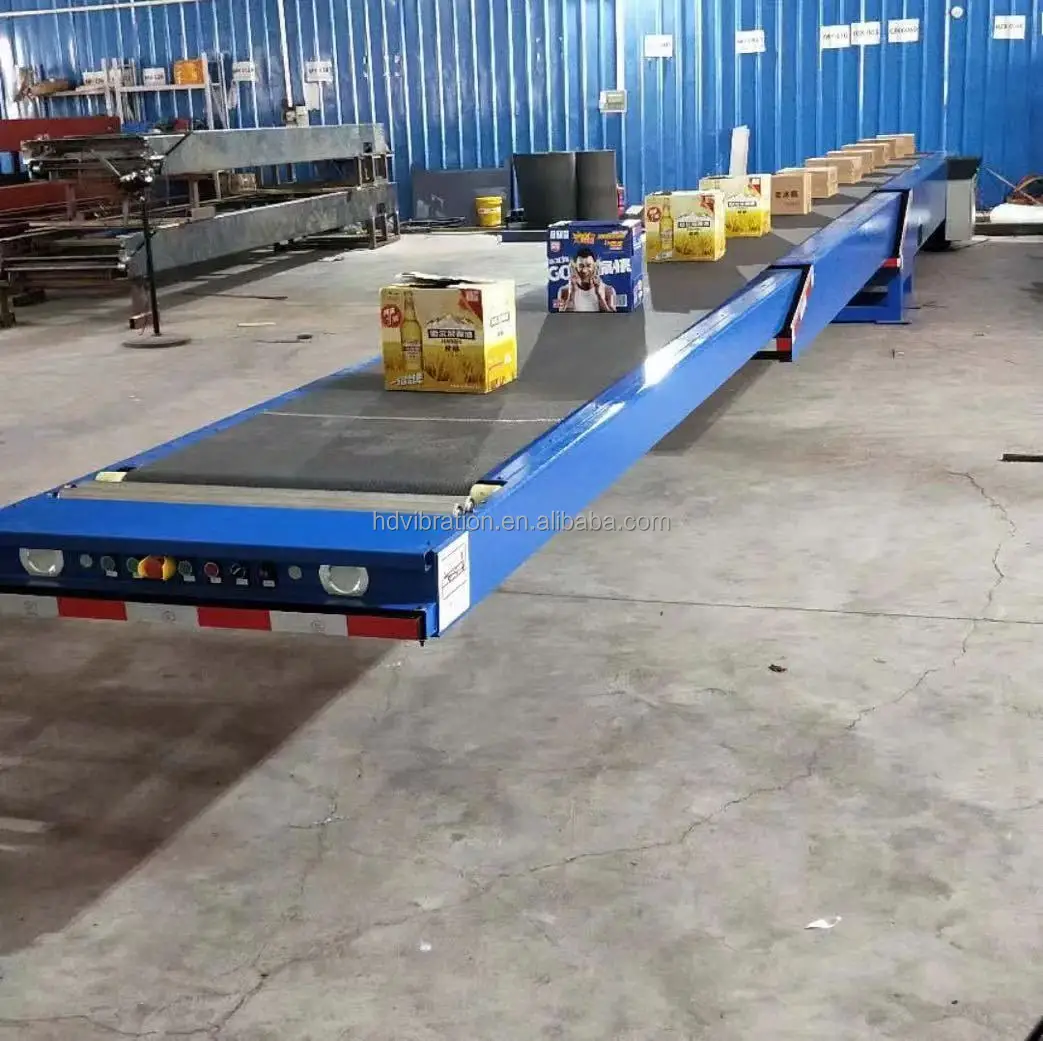 Container Unloading Equipment Belt Conveyor Extendable Telescopic Belt ...
