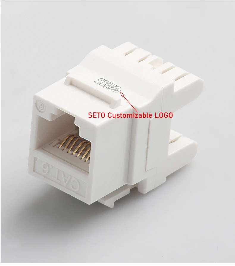RJ45 CAT6 Keystone Jack 180 Degree RJ45 Female White Cat6 Connector UTP ...