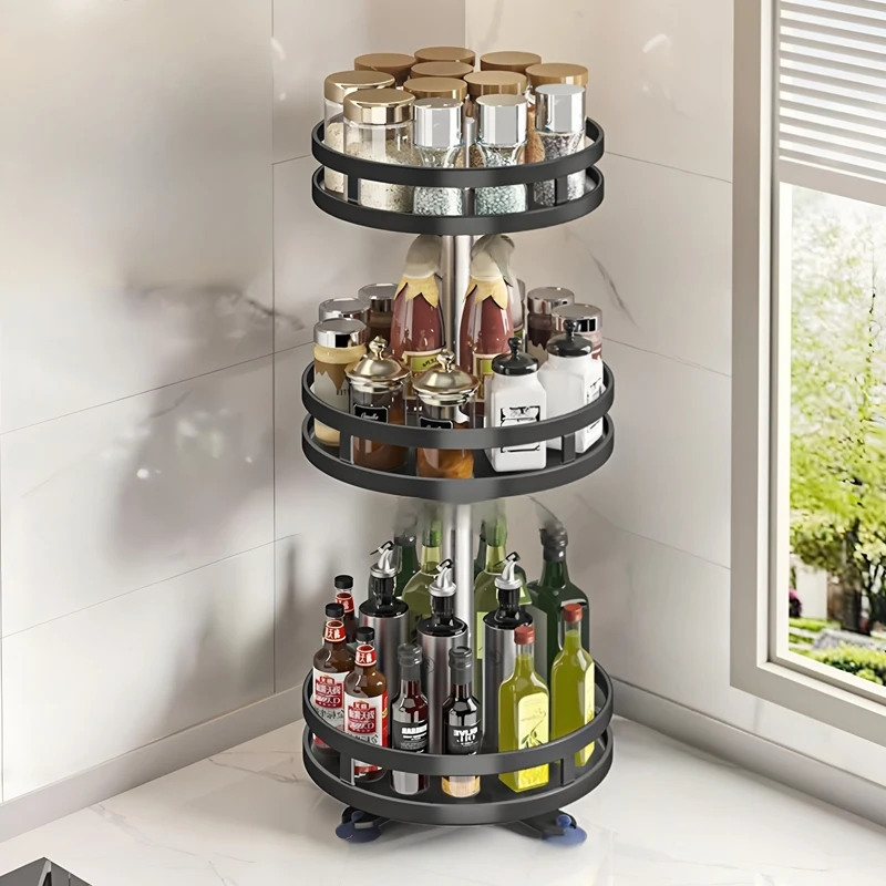 Kitchen Adjustable Shelf 3 Tier Organizers Drying Racks Revolving ...