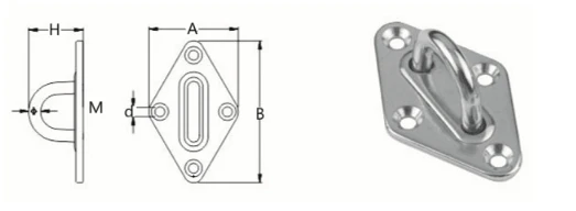 Stainless Steel Boat Ship Sailing Rigging Hardware Square Pad Eye - Buy ...