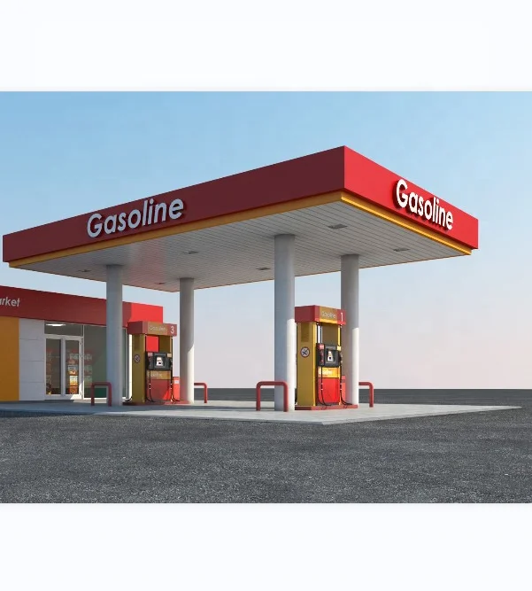 Low Cost Design Steel Structure Truss Space Frame Gas Station Shed ...