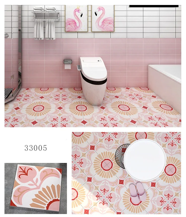 Pink Porcelain Tiles - Anti-Slip, Antibacterial, and Durable