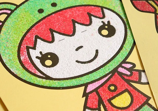 Hot Sales Custom Colorful Diy Cartoon Doodle Painting Sand Cards ...