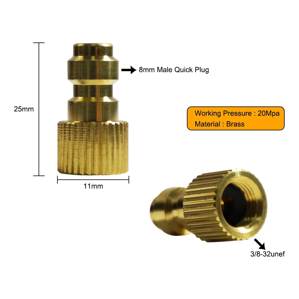8mm Quick Joint Male American Valve Nozzle Tire Inflation Adapter 30mpa ...