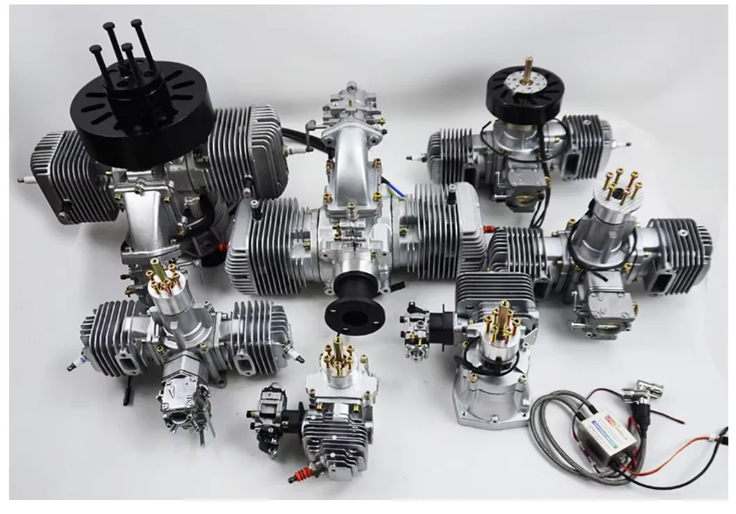 Water Cooled Twin Cylinder Two-Stroke UAV Gasoline Piston Engine 351CC ...