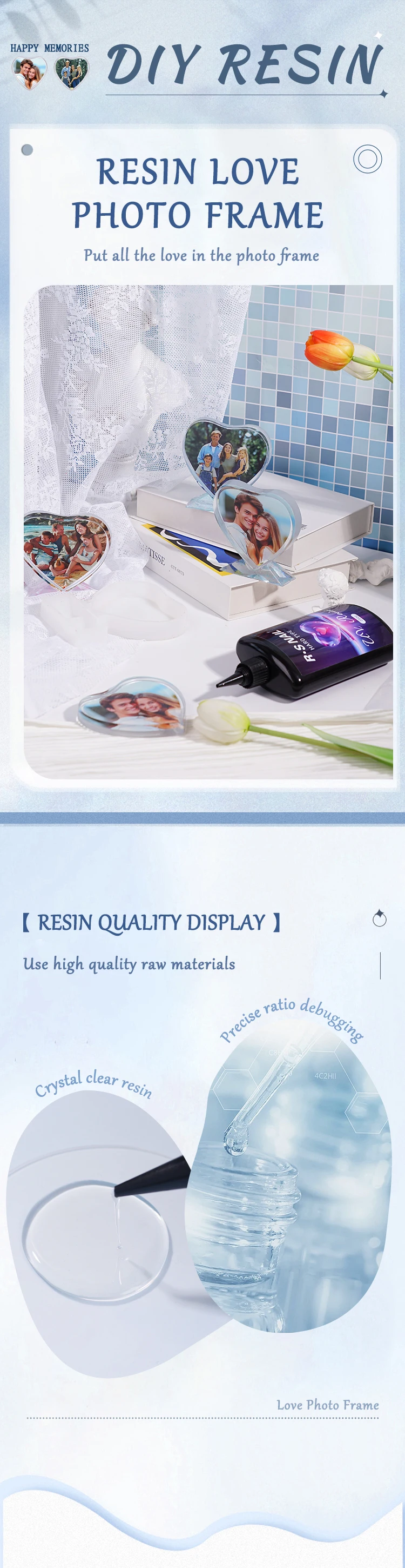 Rs Nail Diy Clear Curing Epoxy Uv Curable Glue Love Photo Frame Hard Uv ...