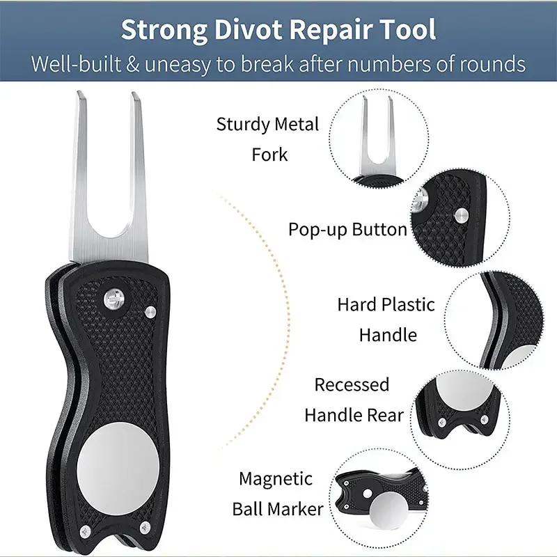 Wholesale Custom Logo Metal Magnet Zinc Alloy Golf Divot Tool