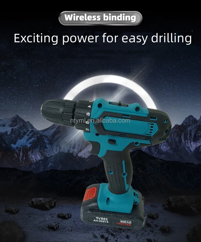 36V Variable Speed Electric Drill - Cordless & Versatile