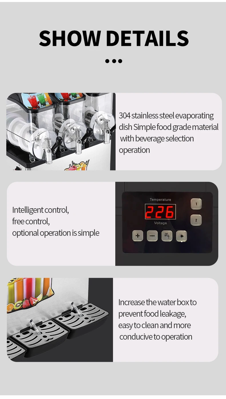 Ice Slush Machine 12L*3 - Efficient Frozen Drink Solution