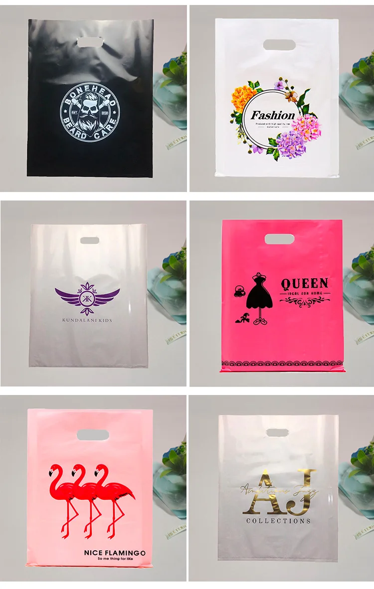 Custom Plastic Die Cut Shopping Bags - Secure & Recyclable
