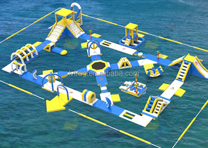 Outdoor Inflatable Water Floating Obstacle Course / Water Park Sports ...