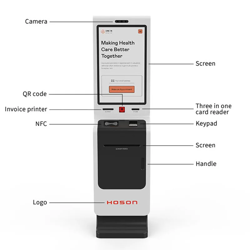 Floor Standing Automatic Selfcheck Terminal Kiosk A4 Printer