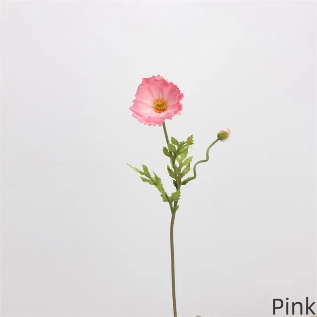 High Quality PU Real Touch Poppy Flower Decorative Orange White Purple ...