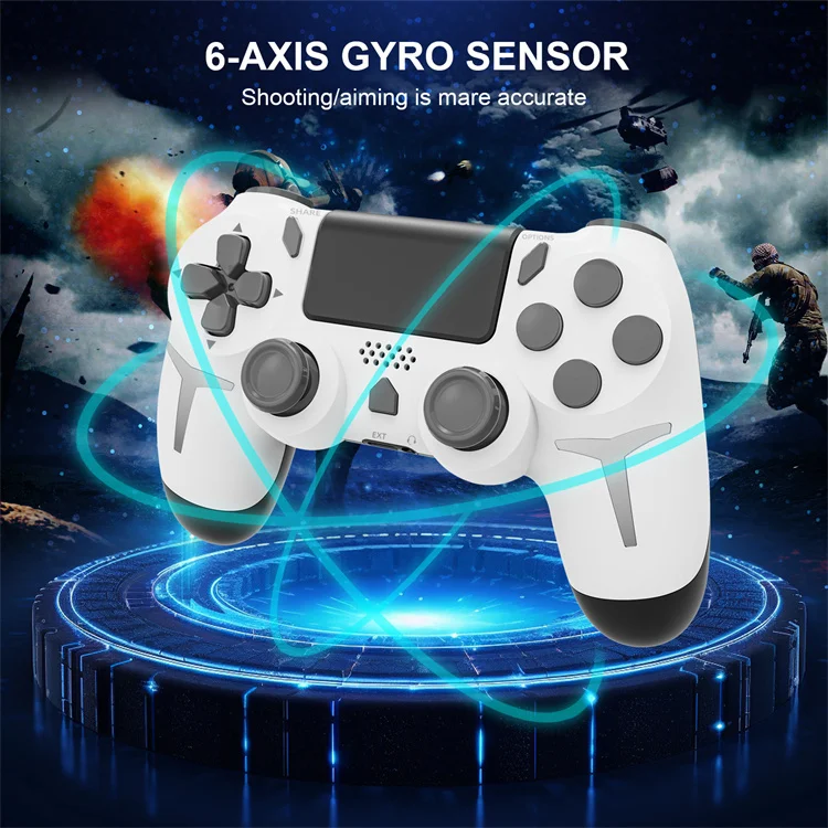 Ergonomic PS4 Controller with Vibration Motor & RGB Light