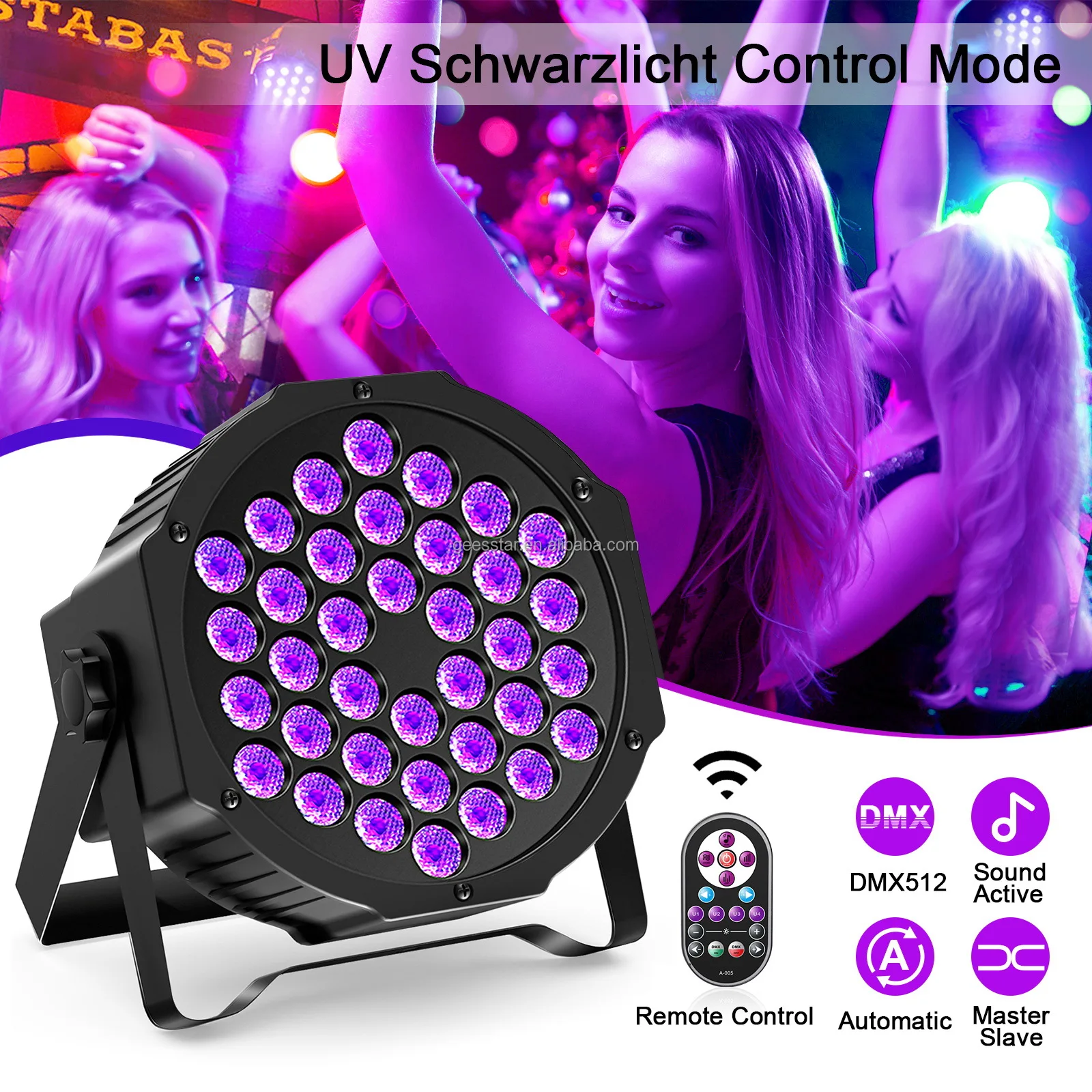 Uv Disco Light Ultraviolet Led Strobe Dimming Mini Stage Lights Purple ...