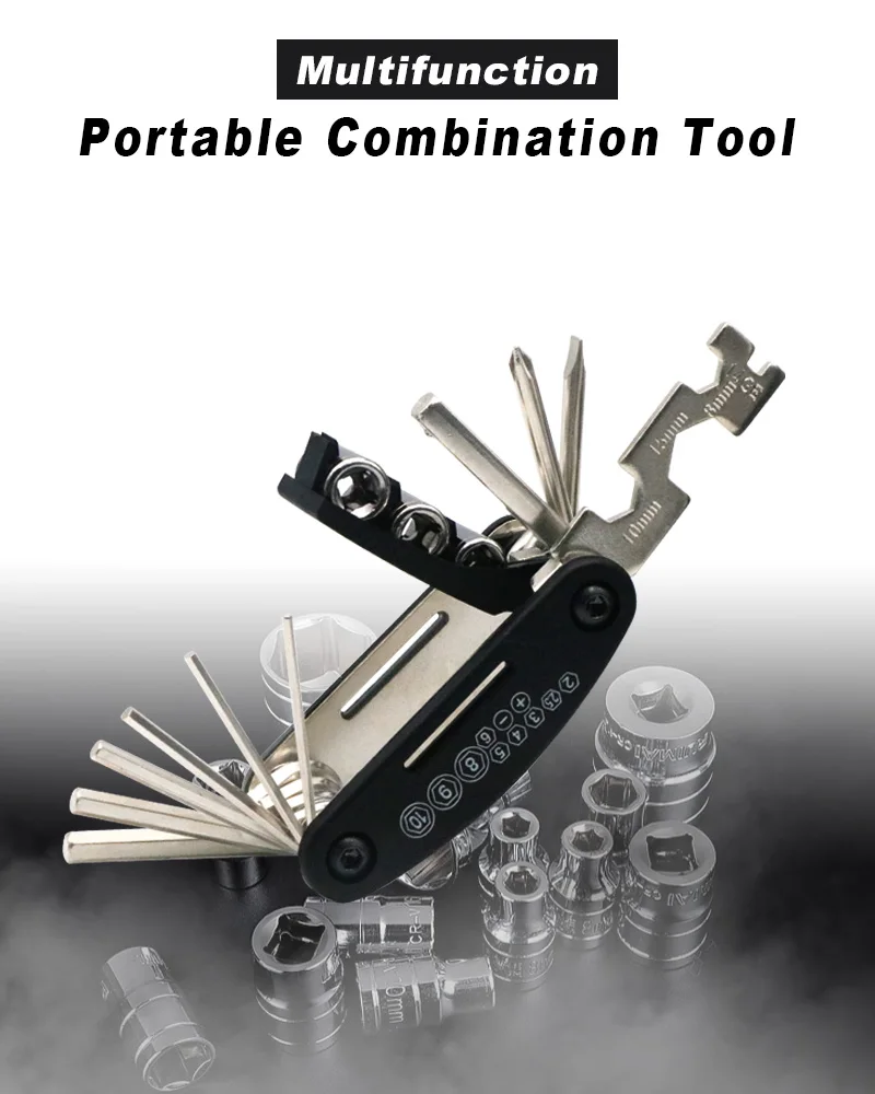 RIDERACE 16 in 1 Mountain Cycle Bicycle Multi-Function Tool Kit