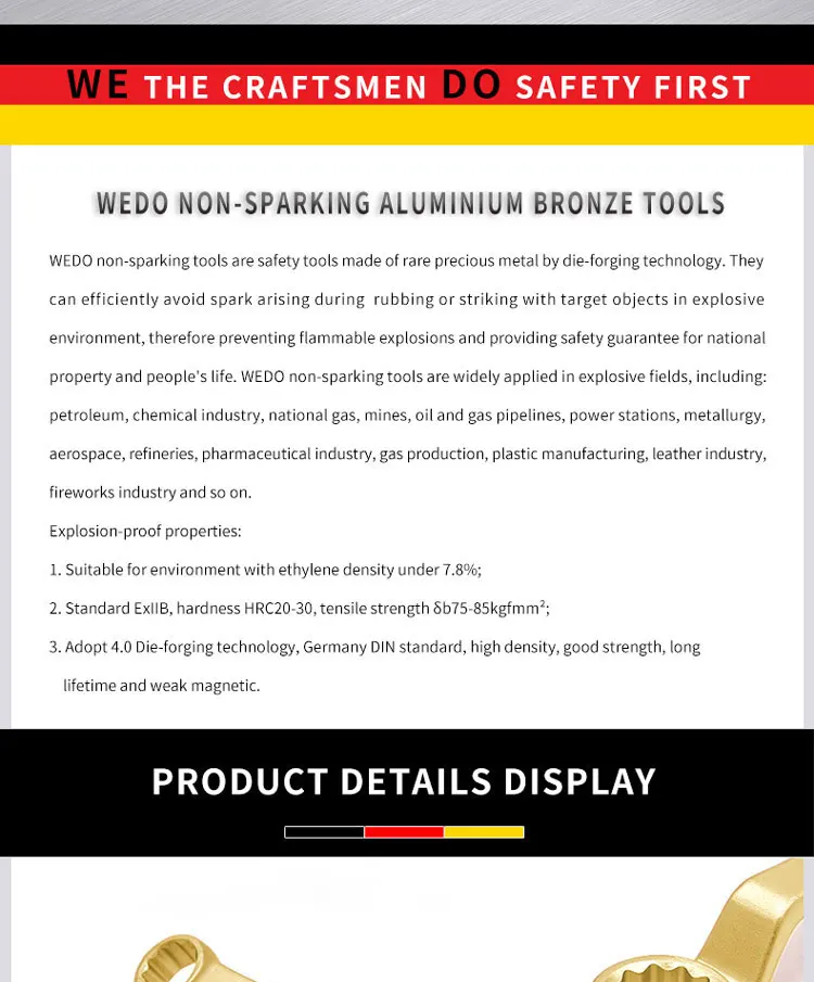 Wedo Tools Industrial Grade Aluminum Bronze Alloy Products Non Sparking ...
