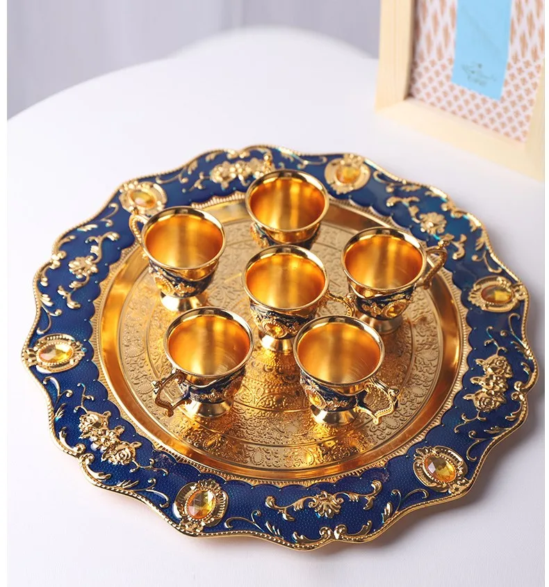 Luxury Hip Flasks Set Alloy Wine Cup Goblet White Wine Cup Russian Wine ...