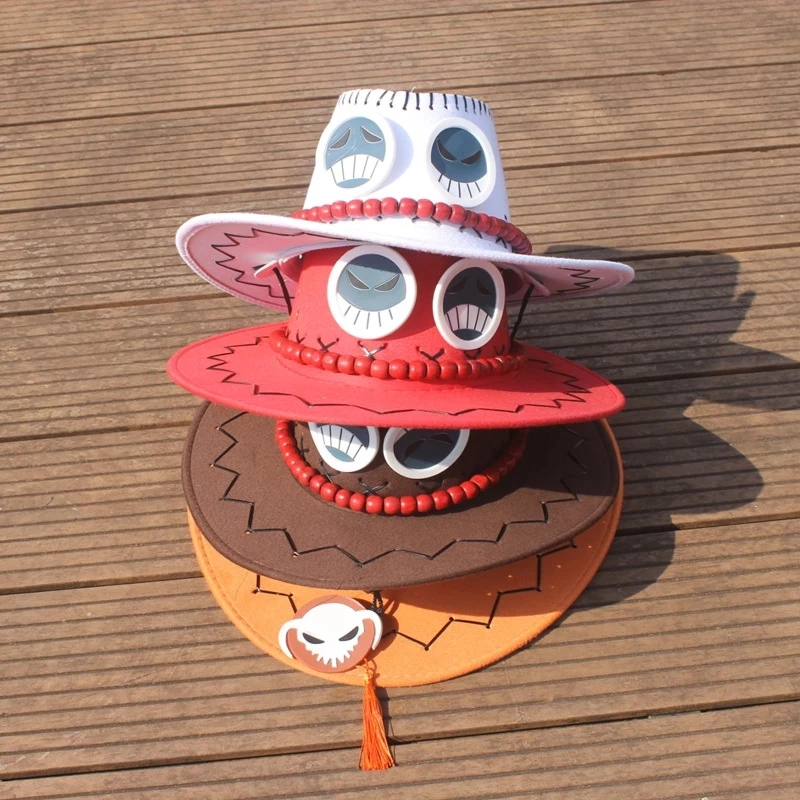 Alibaba.com: One Piece Luffy Boxer Ace anime cosplay fedora hats, large ...
