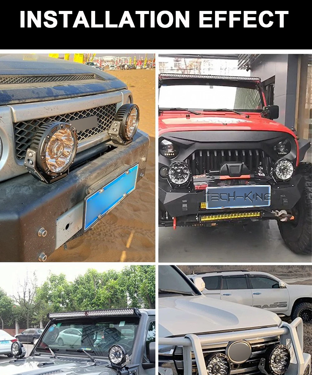 Tech-king 7-inch 12v24v Super Bright White Car Suv Atv Truck Boats ...