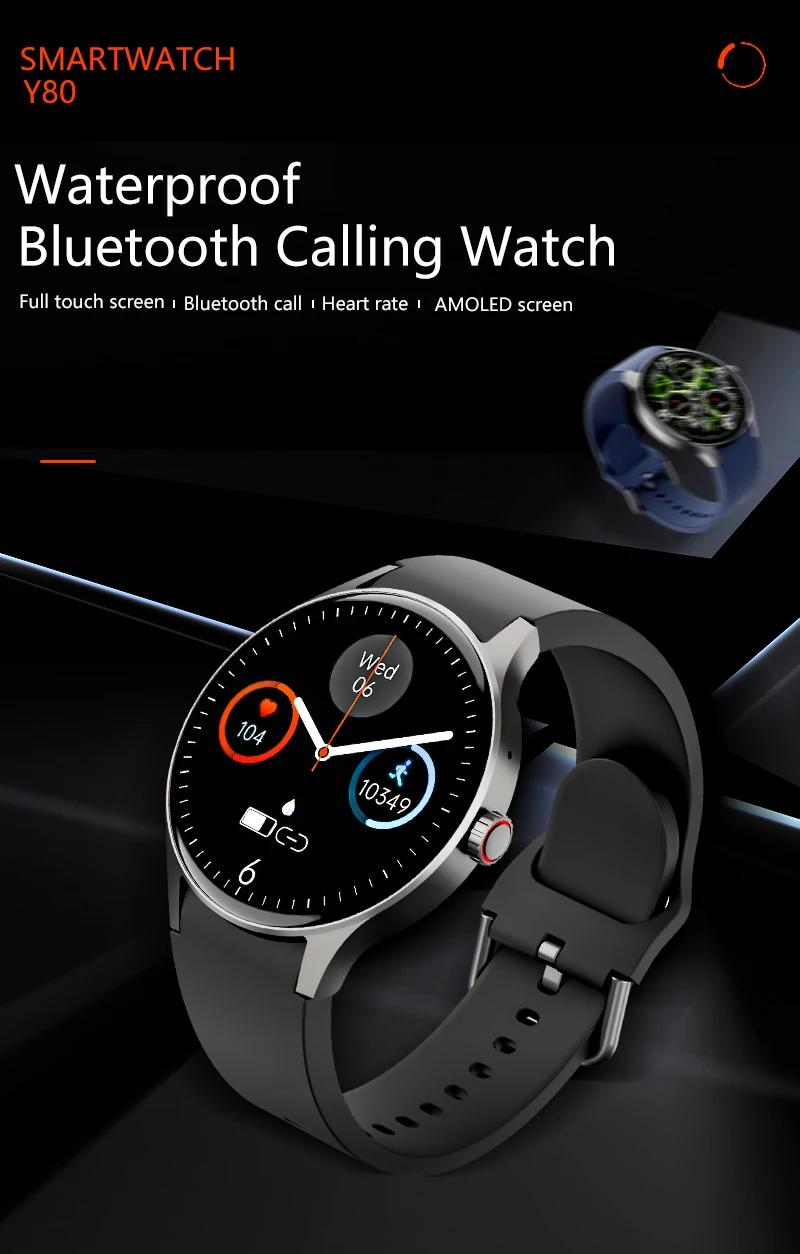 Amoled Round Screen Full Touch Smartwatch Multi-color Choice Magnetic ...