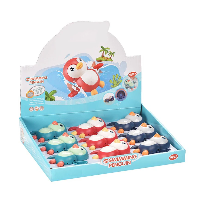 Adorable Baby Wind Up Toy Mini Cartoon Swim Penguin Toy Children Bath ...