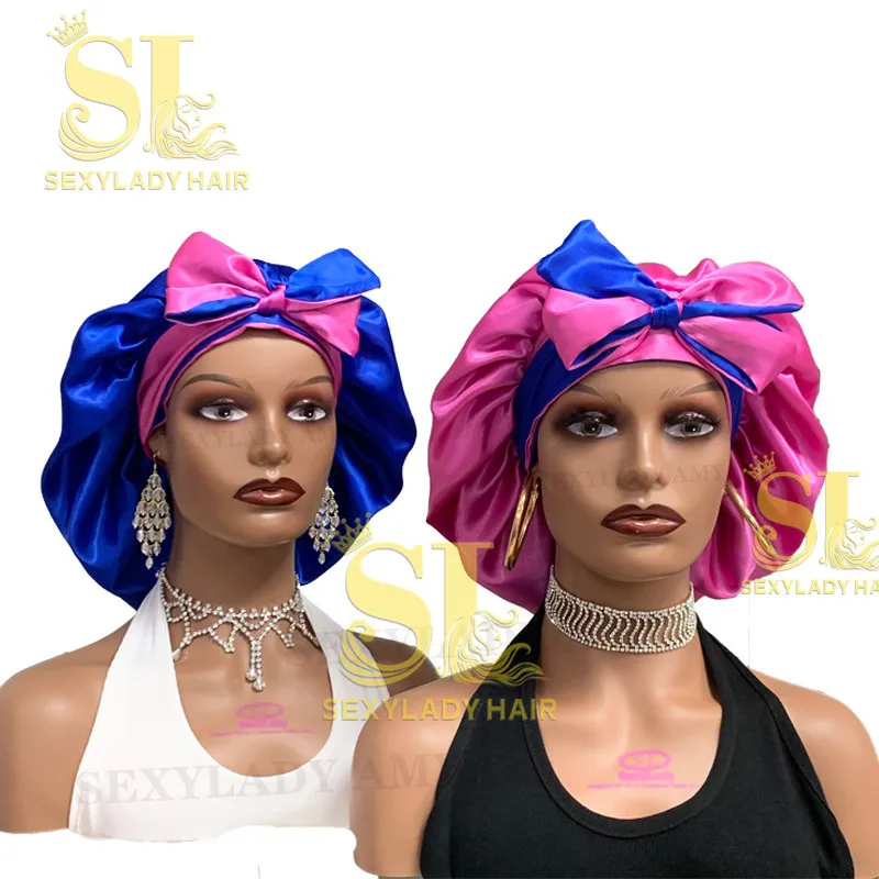 Satin Cute Kids Bonnets Logo Custom Adjustable Draw String Silk Baby ...