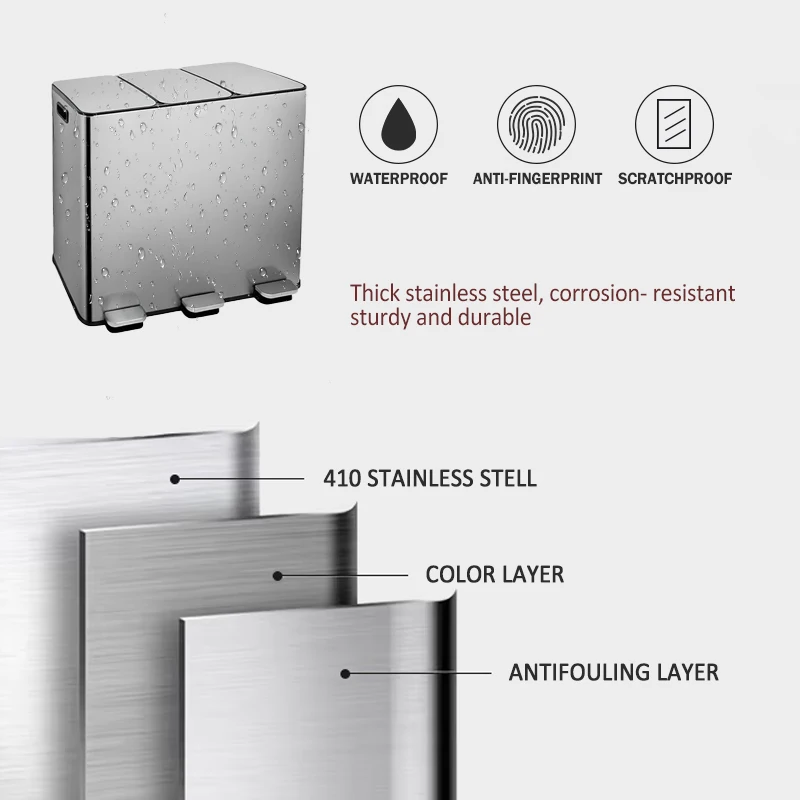 Alibaba.com: 2~3 compartments, 90L capacity, soft closing stainless ...
