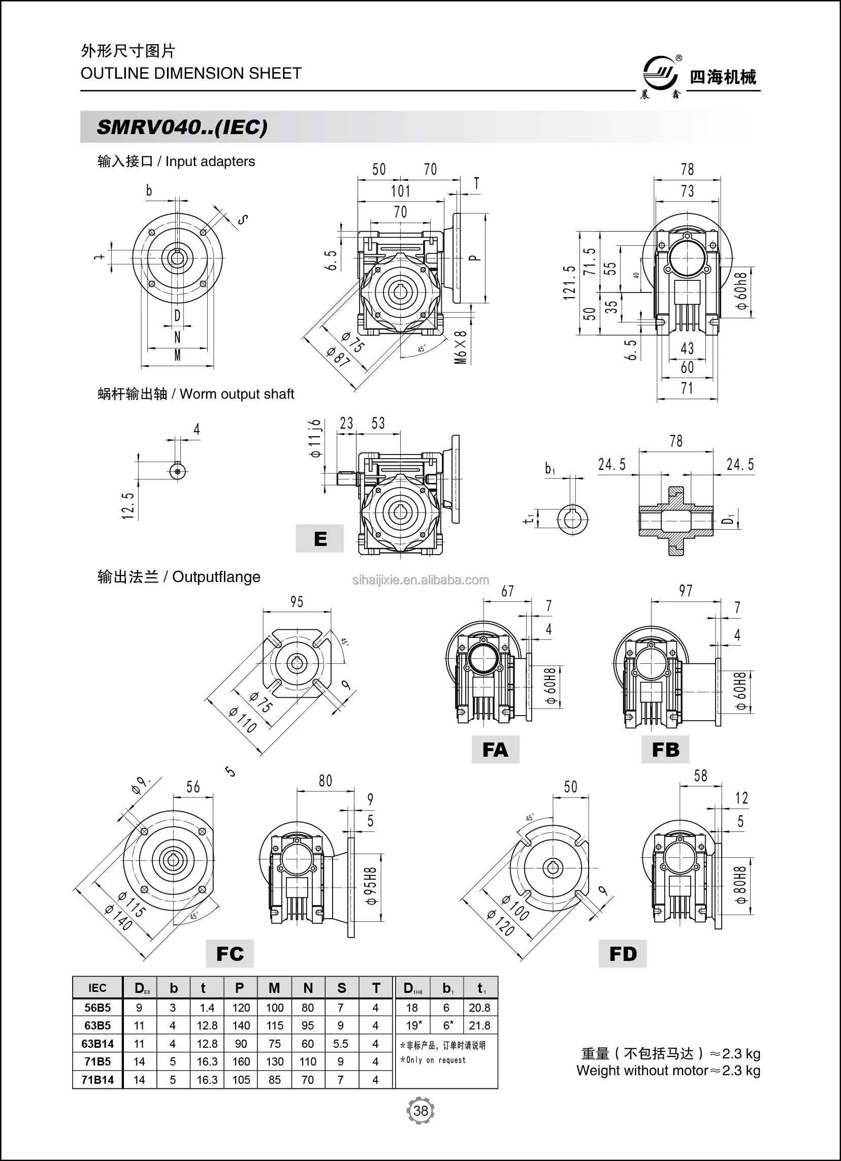 Advanced Transmission with Nmrv30-Nmrv75 Gearbox Parts