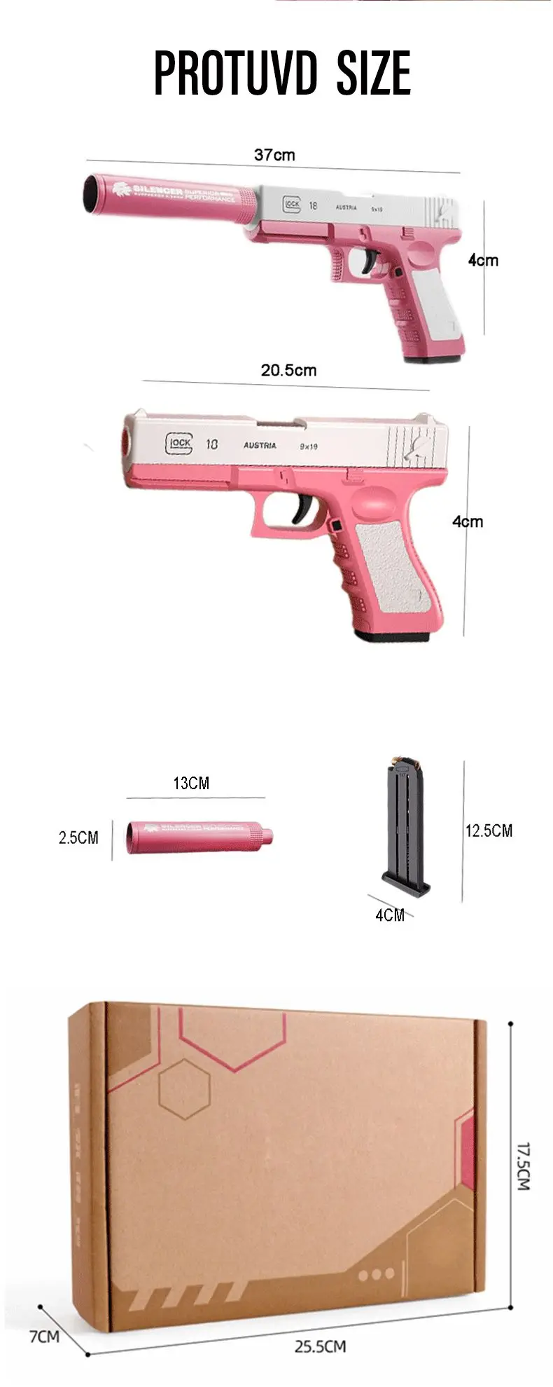 Red Dot Sight Shell Ejecting Gun Pistol Soft Bullet Gun Toy Air Soft ...