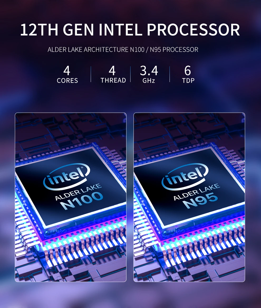 Peladn Cpu Intel N100/n95 Wifi 5.0 Bt4.2 Micro Computer 16gb 512gb Portable Business Office Mini ...