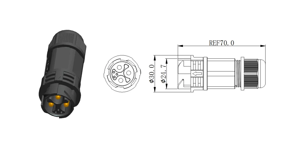 Jnicon Group M25 Electrical Connectors 3+9 Pin LED Fast Plug Combined ...