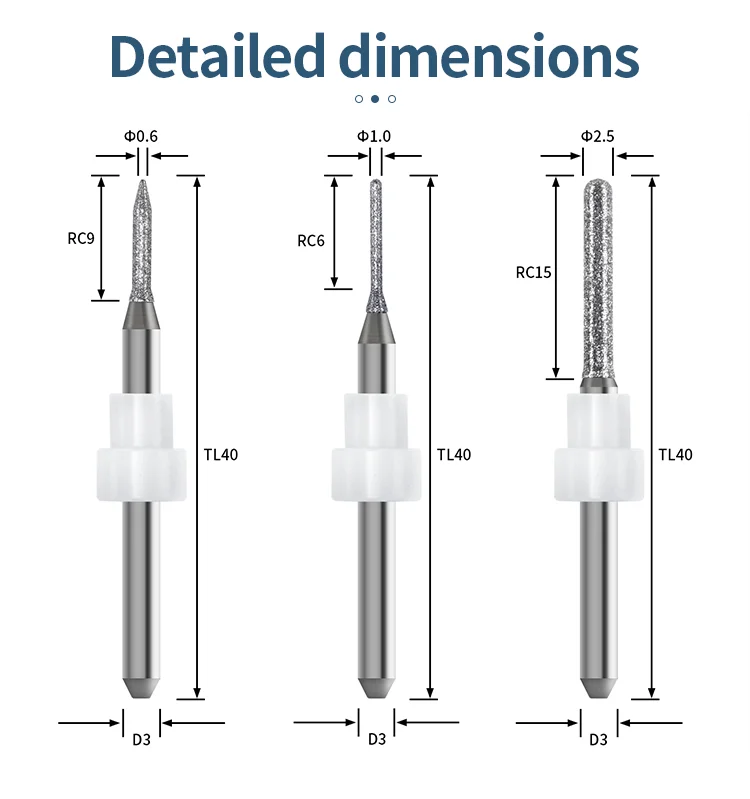 Dental Milling Burs Dental Milling Machine Bur Glass Ceramic Milling ...
