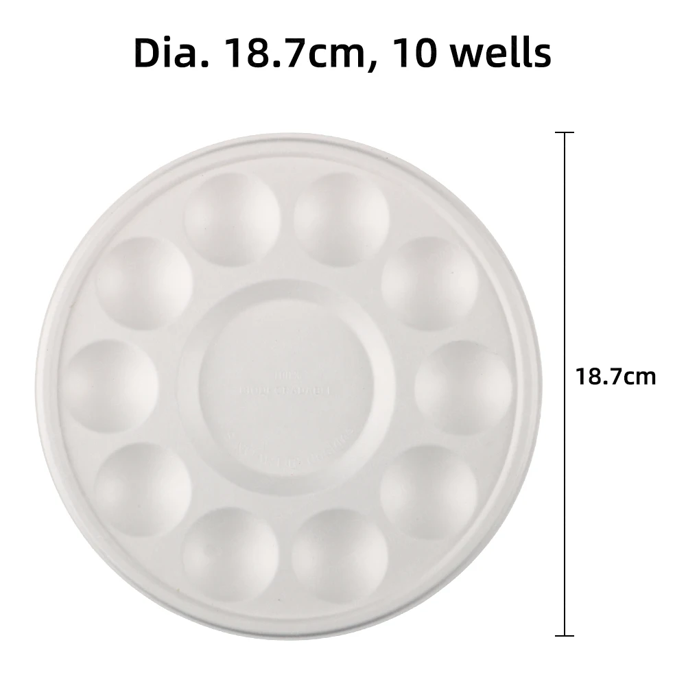 Sinoart 10 Wells Disposable Palette Bamboo Naturally Biodegradable Bio ...