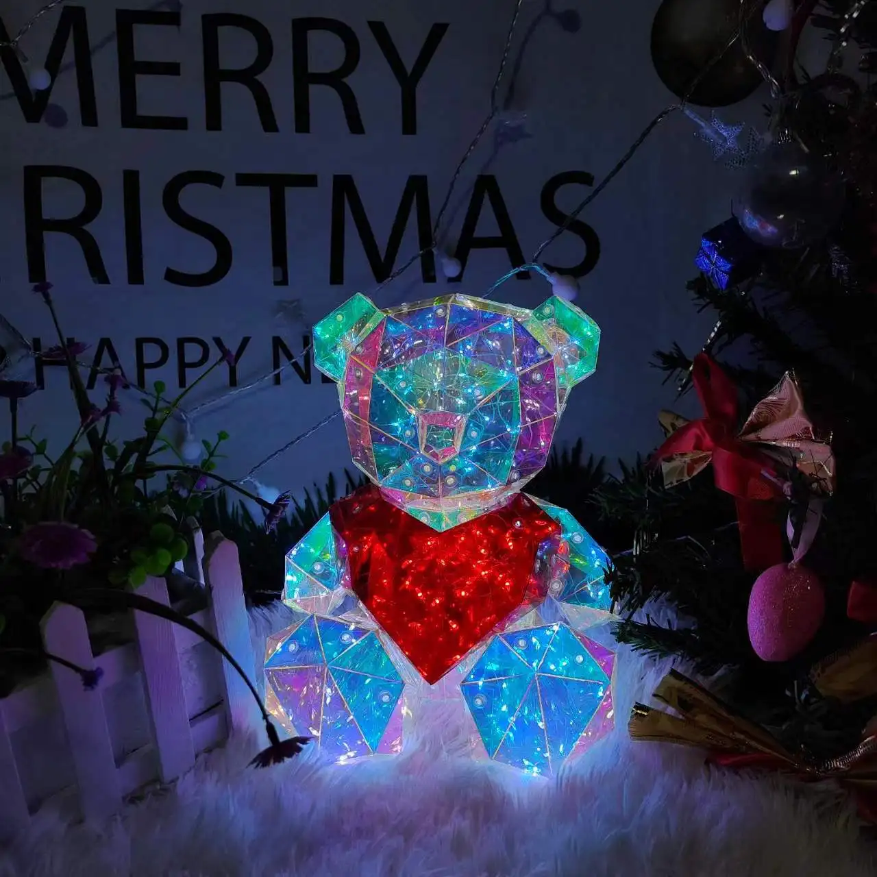 Holographic Bear Led Lights Luminescent Colorful Glowing Bear ...