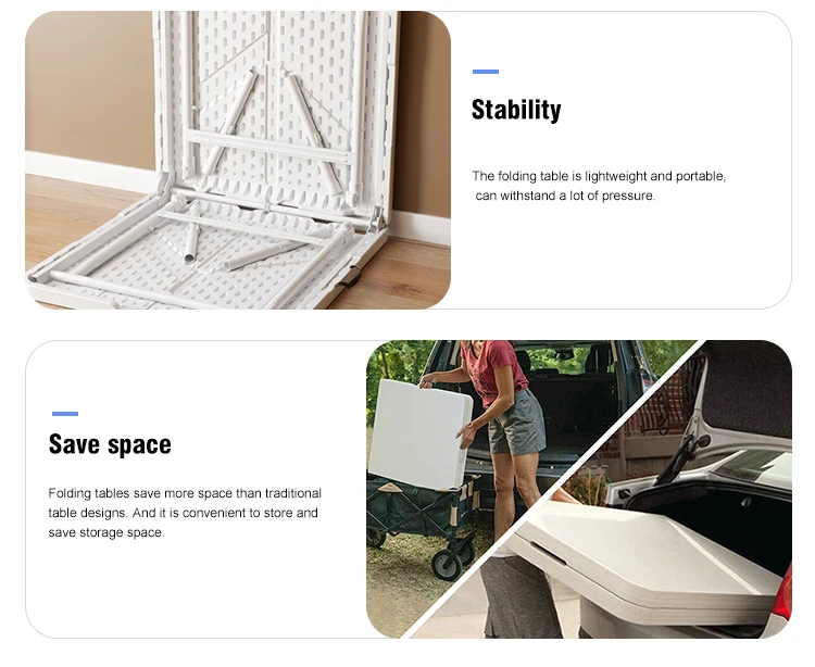 Outdoor Activity Garden Plastic Folding Table,6-foot Folding Table Top ...