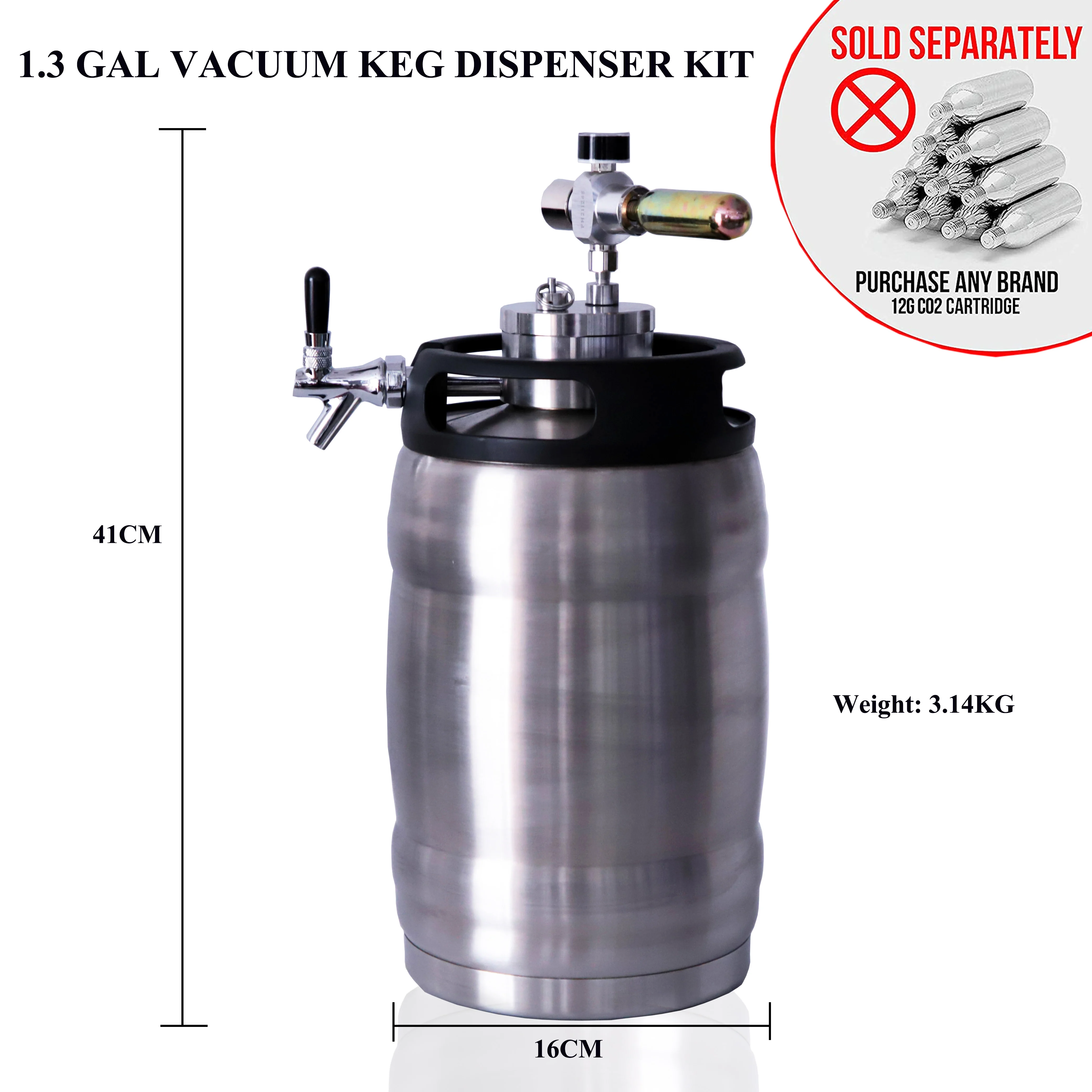 Stainless Steel Beer Barrel Commercial Keg Portable Home Brew Draft ...