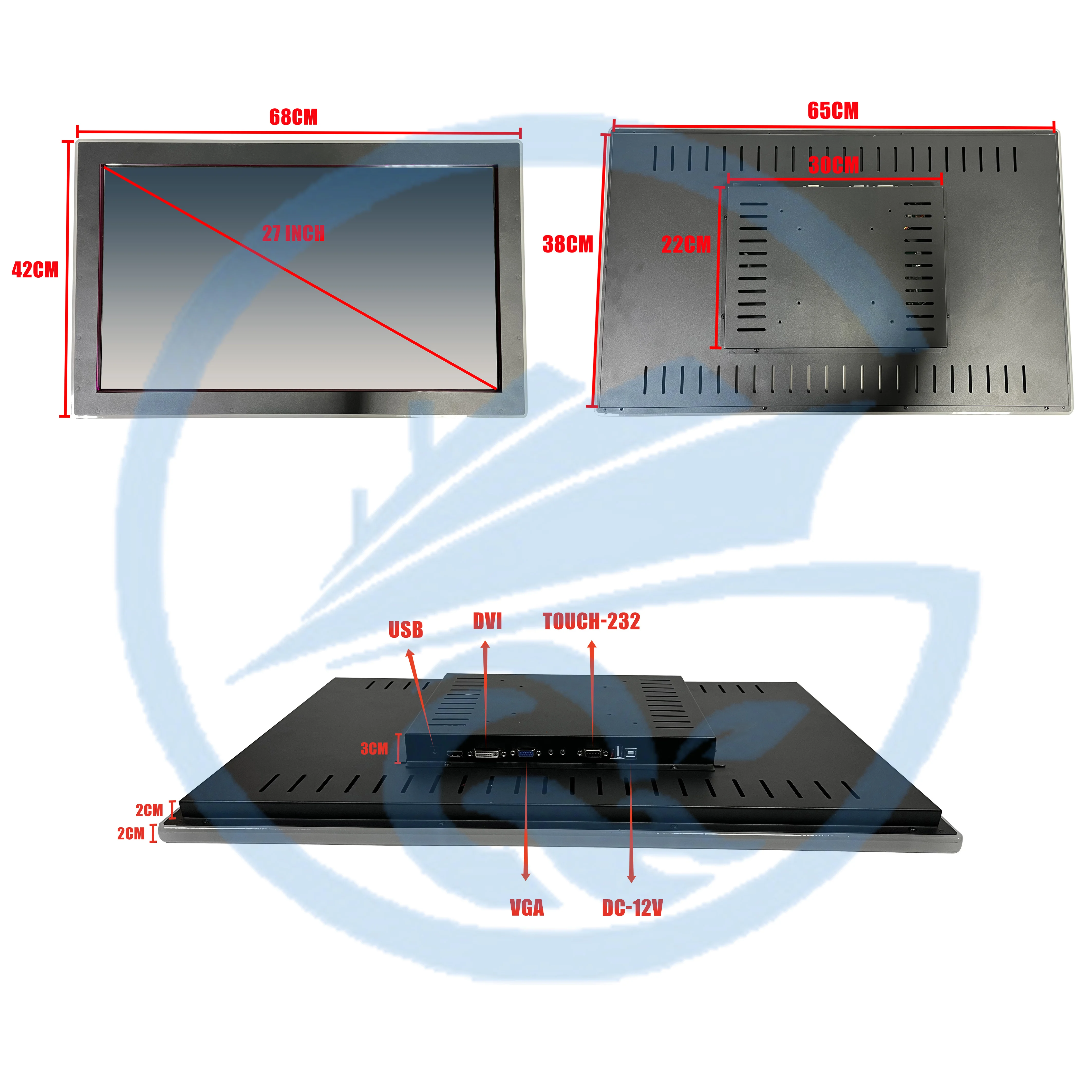 27 Inch Led Light Acrylic Frame Infrared Touch Monitor With H-dmi - Buy ...