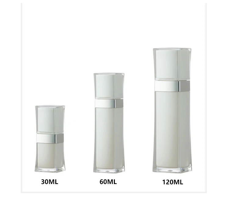 Top Grade Luxury 30ml 60ml 120ml Cosmetic Bottle White Square Lotion ...