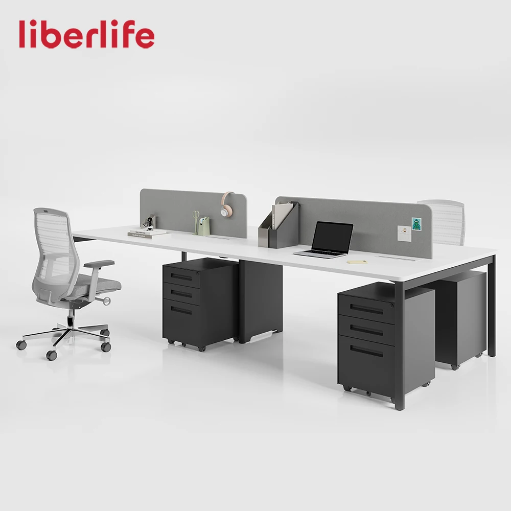 Modern Working Modular Furniture 2 4 6 Staff Person Workstation Desk ...